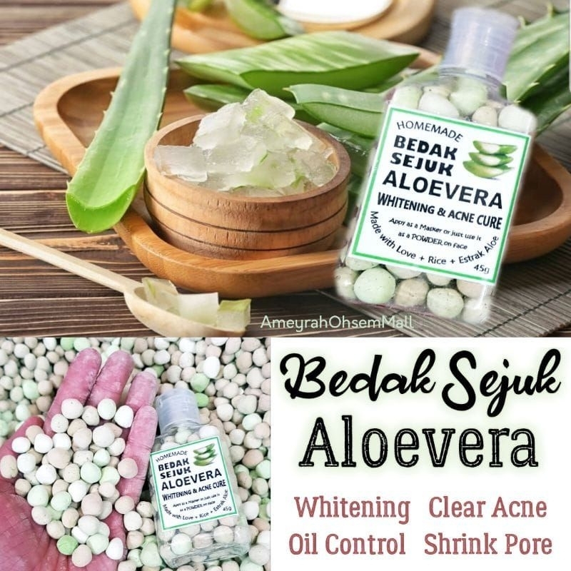 Bedak Sejuk Aloevera 45g = Kecut Jerawat/ Putihkn Wajah ️ Big Ball ...