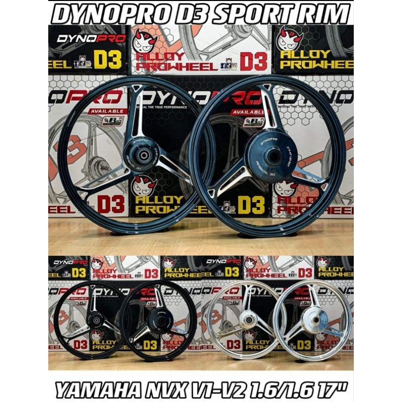 DYNOPRO D3 NVX155 V1 V2 Aerox SPORT RIM 160-160-17 NVX 3 BATANG SPORT RIM | Shopee Malaysia
