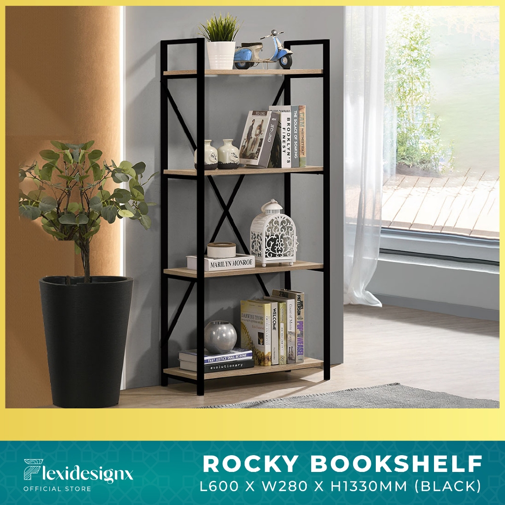 Multifunction Shelving File Bookshelf 4 Tier Rack Bookcase Storage ...