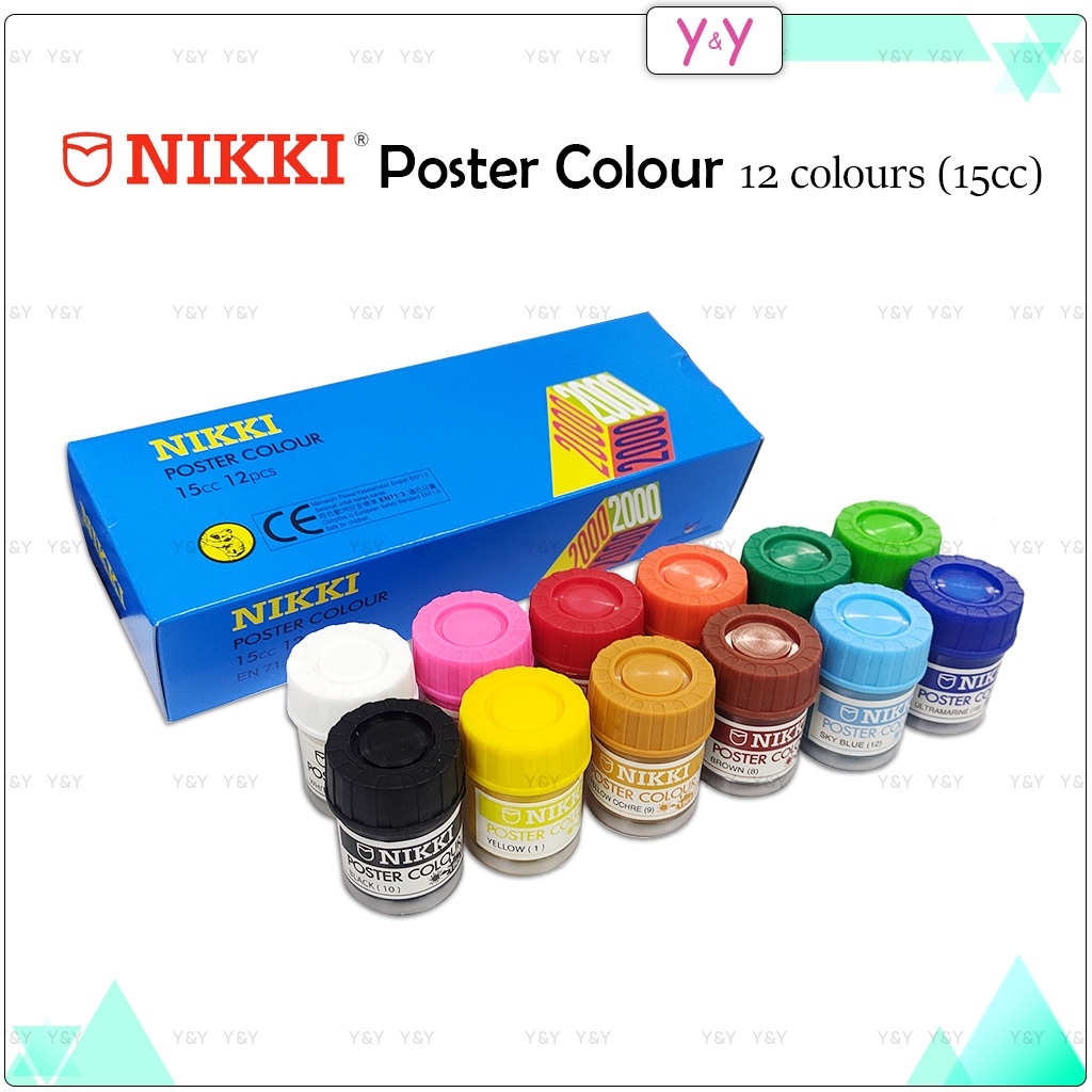 Nikki Poster Color - 12 Colours 15cc / Poster Colour / Painting Poster ...