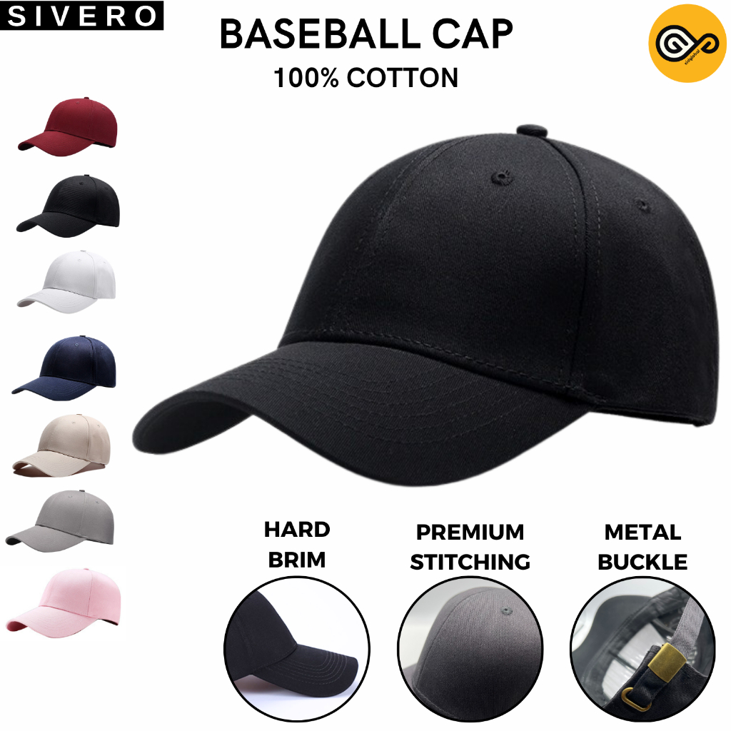 Baseball Cap Adjustable Hat Men Women Cap Topi Lelaki Wanita Plain Cap ...