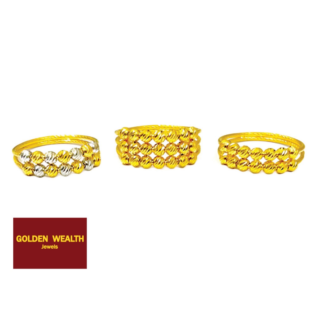 ️916 Gold Beads Ring Cincin Boba Emas 916 黄金珠珠戒指 | Shopee Malaysia
