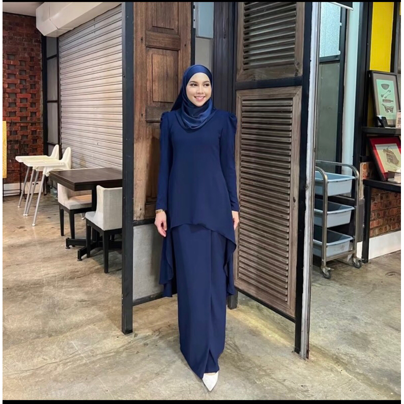QUENELLA KURUNG MODEN- KURUNG SENORITA NAVY BLUE | Shopee Malaysia