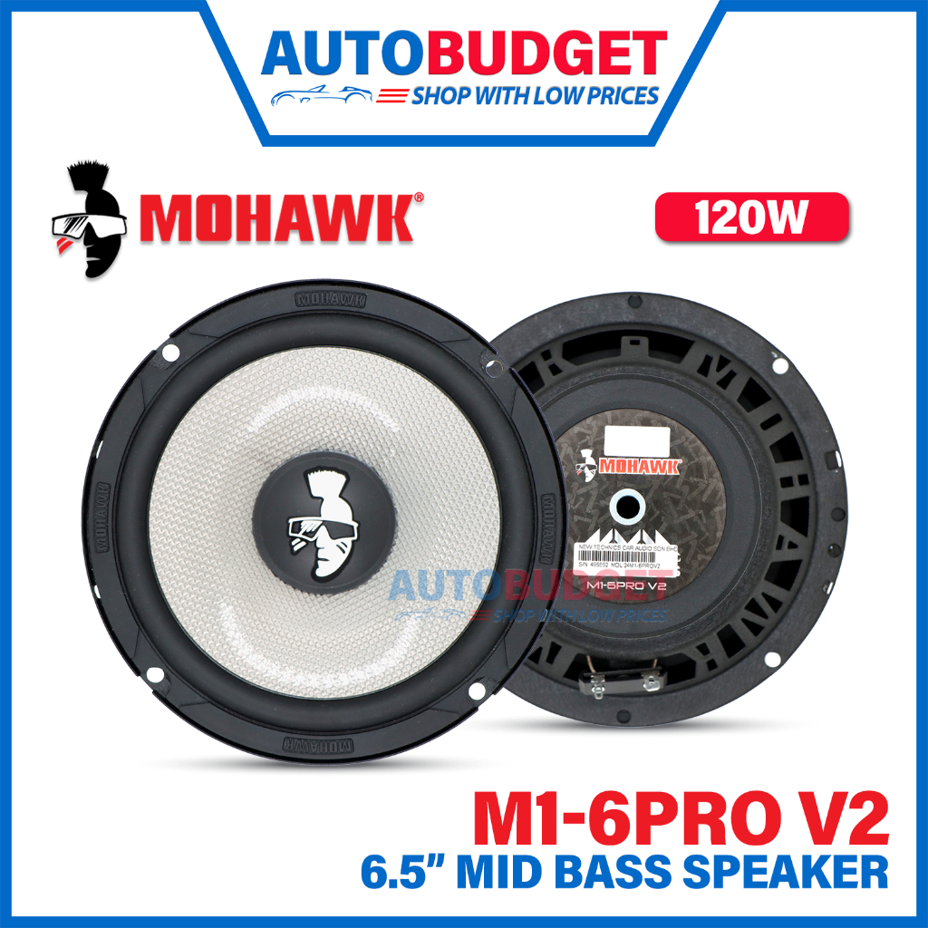 [New Model] Mohawk M1-6PRO V2 6.5" Mid Bass Car Speaker M1 PRO Series 2 Way Coaxial Car Spk (6.5 ...
