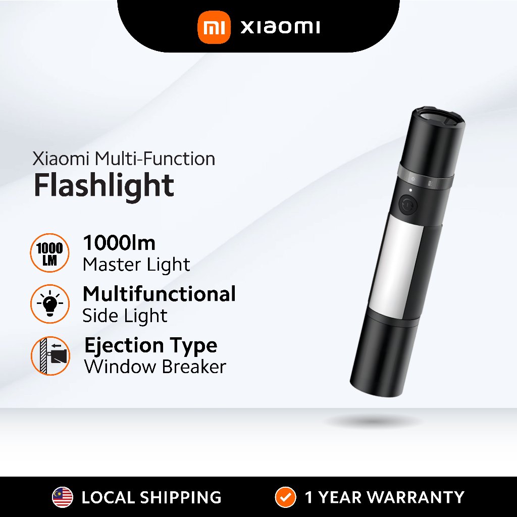 Xiaomi Multi-function Flashlight | Ultra-Bright Master Light | Window Breaker | Seat Belt Cutter ...