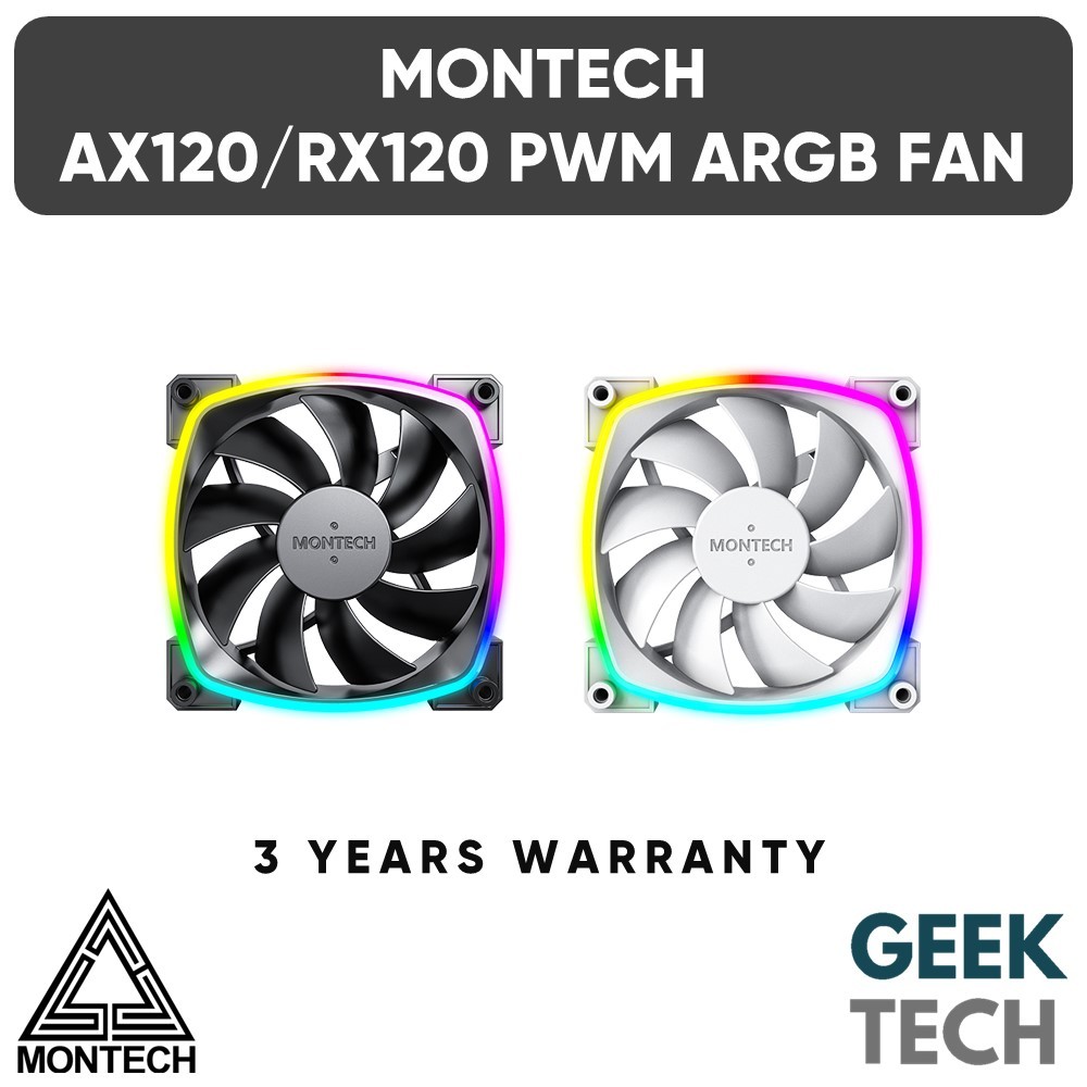 MONTECH AX120 RX120 AX140 RX140 PWM ARGB 120mm 140mm Case Fan PC Fan ...