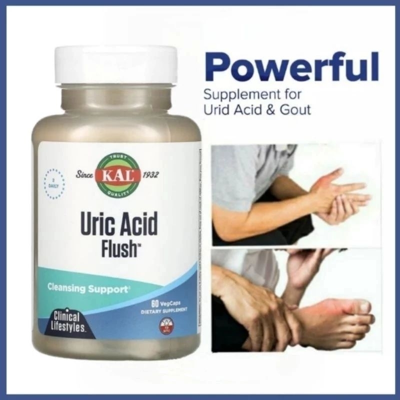 KAL, Uric Acid Flush, Gout Asid Urik, 60 Vegetarian Capsules | Shopee ...