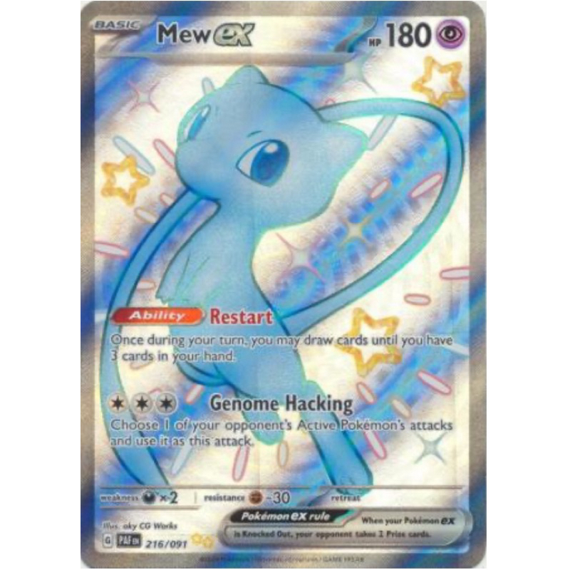 Pokemon TCG - Scarlet & Violet | Paldean Fates | Mew ex - 216/091 ...