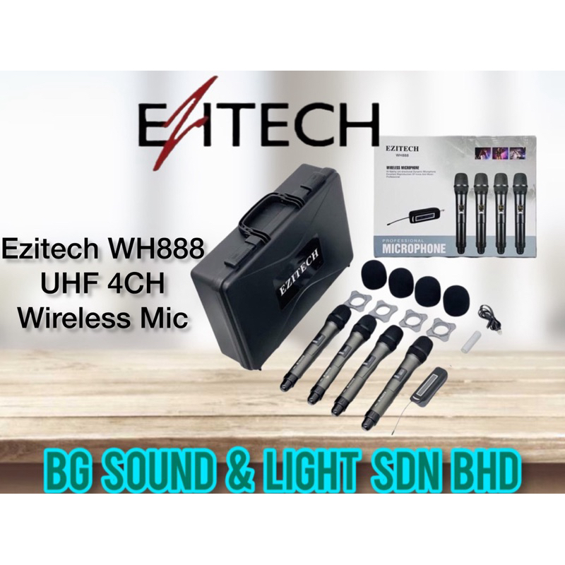 Ezitech WH888 UHF 4 Channel Wireless Mic | Shopee Malaysia