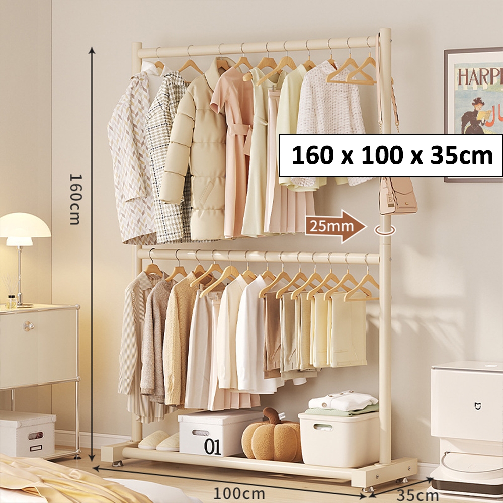 Perfect Bath Double Pole Clothes Rack Rak Baju Penyangkut Pakaian Cloth ...