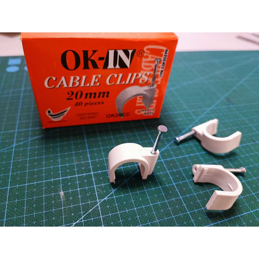 5 pcs 10 pcs 20 pcs PVC Cable pipe clip 20mm Wire Clips Cable Clip Nail ...