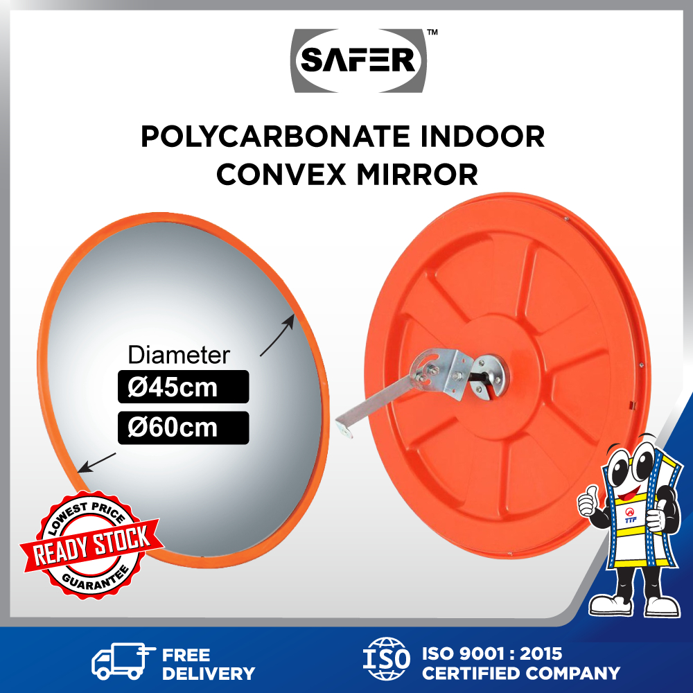 TTF Rack™ (SAFER PCIM60) Polycarbonate Indoor Convex Mirror 600mm ...