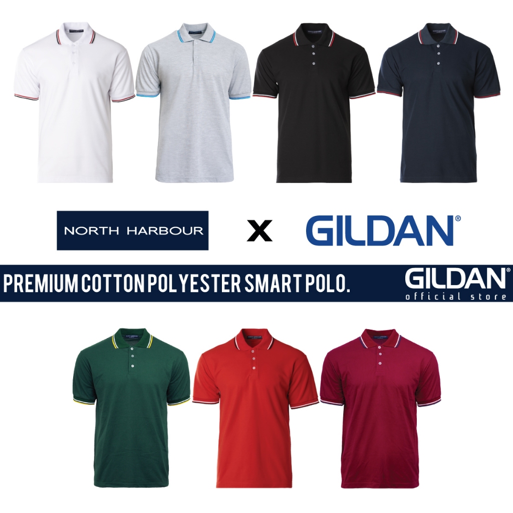 Gildan x North Harbour Unisex Saffron Polo Cotton Polyester Premium ...
