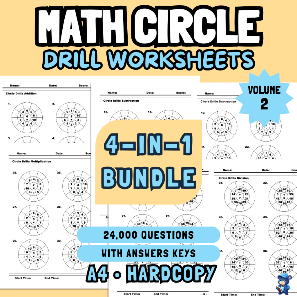 [4-IN-1 Bundle] Mathematics Circle Exercise for Kids Volume 2 | Printed ...