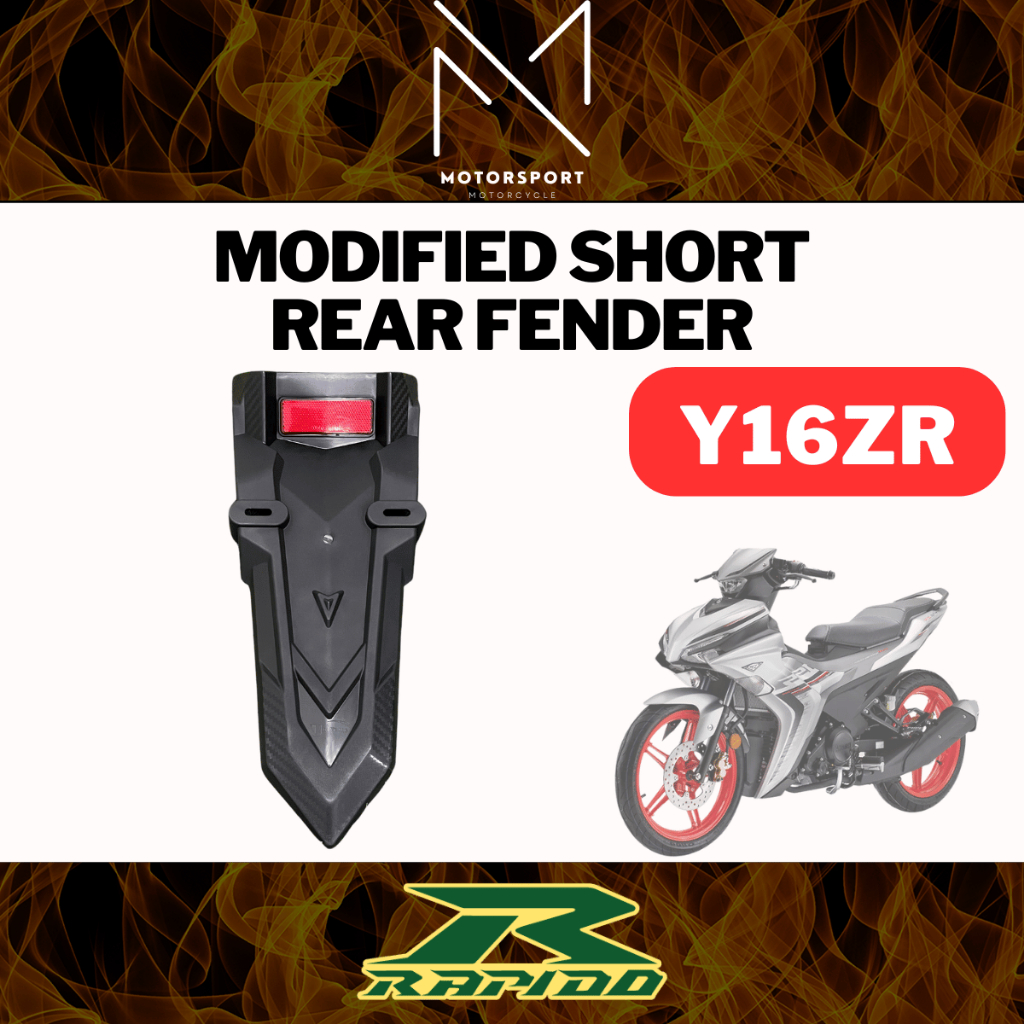 RAPIDO YAMAHA Y16zr Modified Short Rear Fender Motorcycle Motorsikal ...