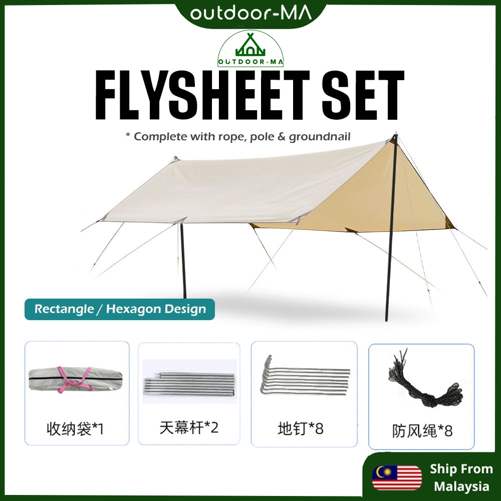 Ultralight Weight Flysheet Waterproof Groundsheet Camping Tarp Shelter ...