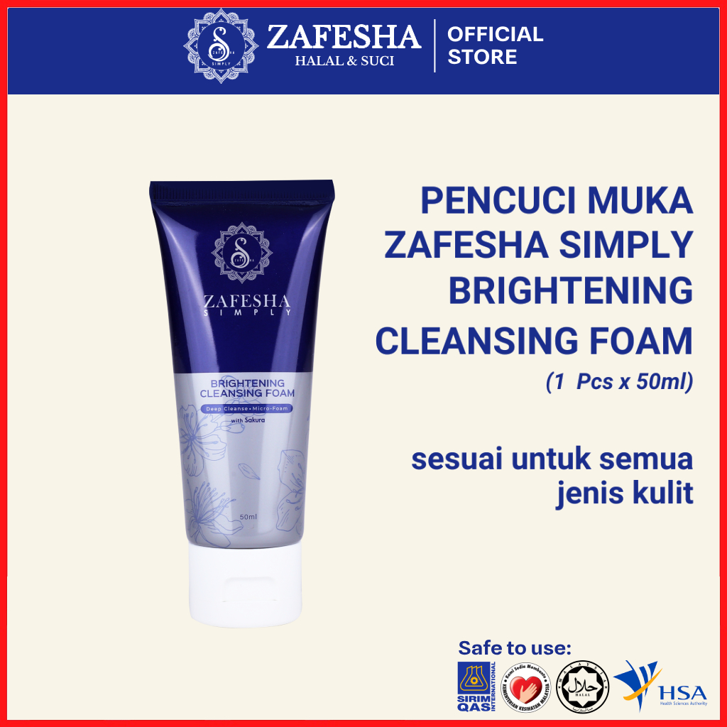 (ZA154s) Zafesha Cleansing Foam Pencuci Muka Brightening Cleanser ...