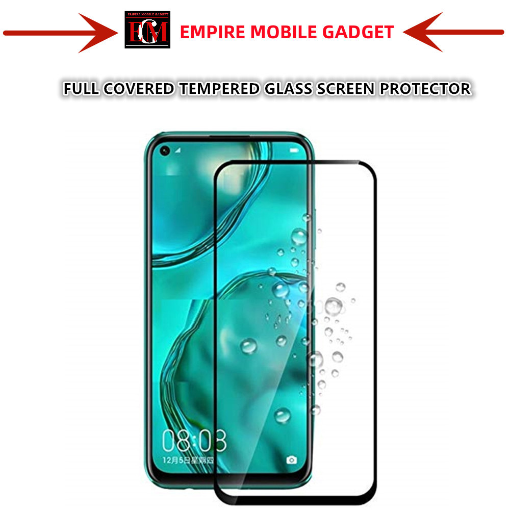 HUAWEI NOVA 7i / HUAWEI NOVA 7SE Full Covered Tempered Glass Screen Protector - BLACK | Shopee ...