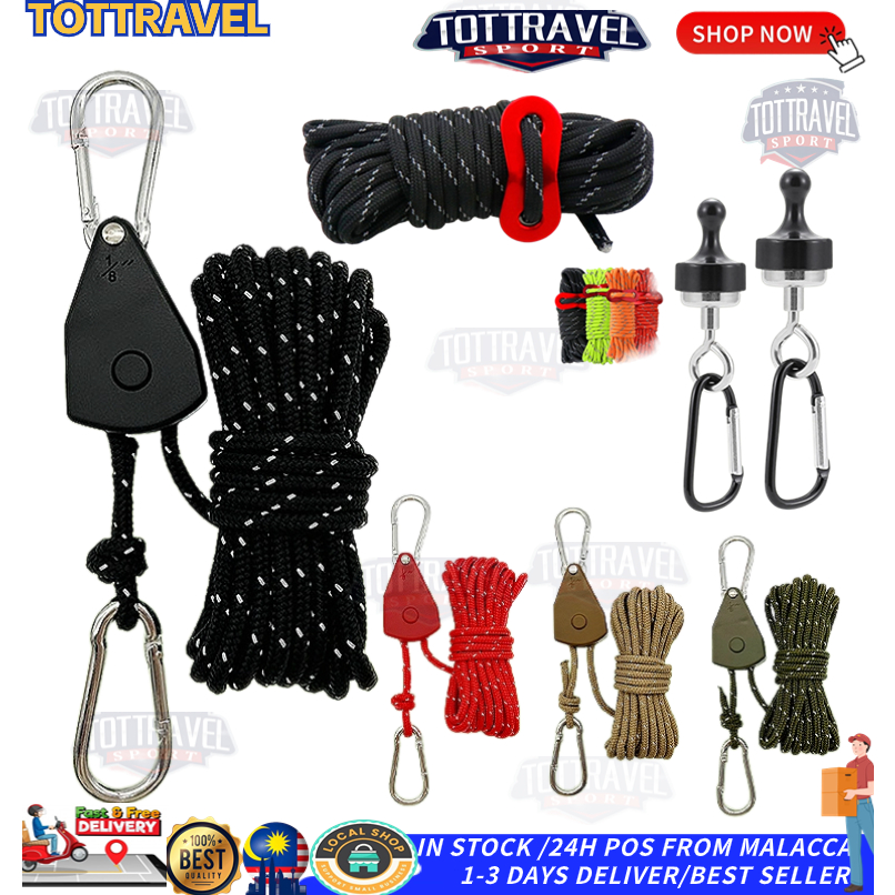 4M Camping Tent Rope Tali Khemah Tali Polyester Reflective Wind Rope ...
