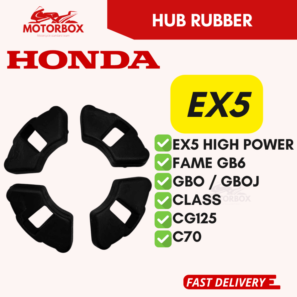EX5 C70 HUB RUBBER SET - EX5 HIGH POWER FAME GB6 CLASS GBO GBOJ GBO-J CG125 SPROCKET HUB GETAH ...