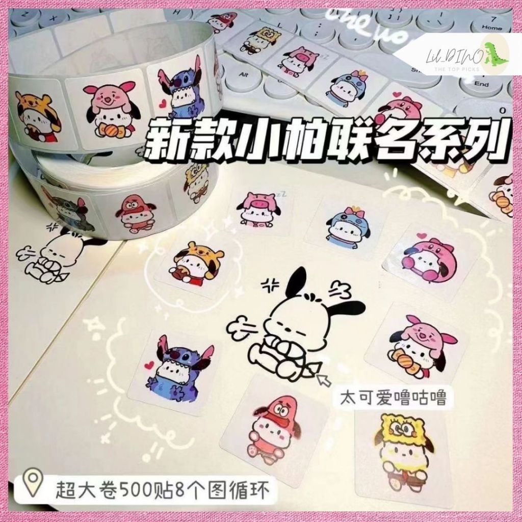 Ready Stock 500pcs/Roll Pochacco Cute Ins PVC Waterproof Quality Seal ...