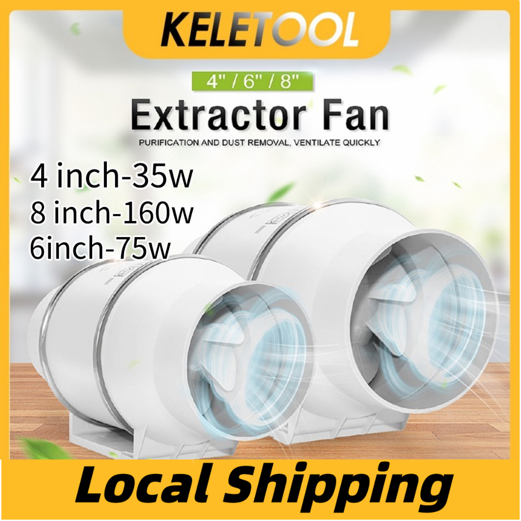Keletool 4"6"8" Exhaust Duct Fan Besar Booster Blower Fan Ventilation ...