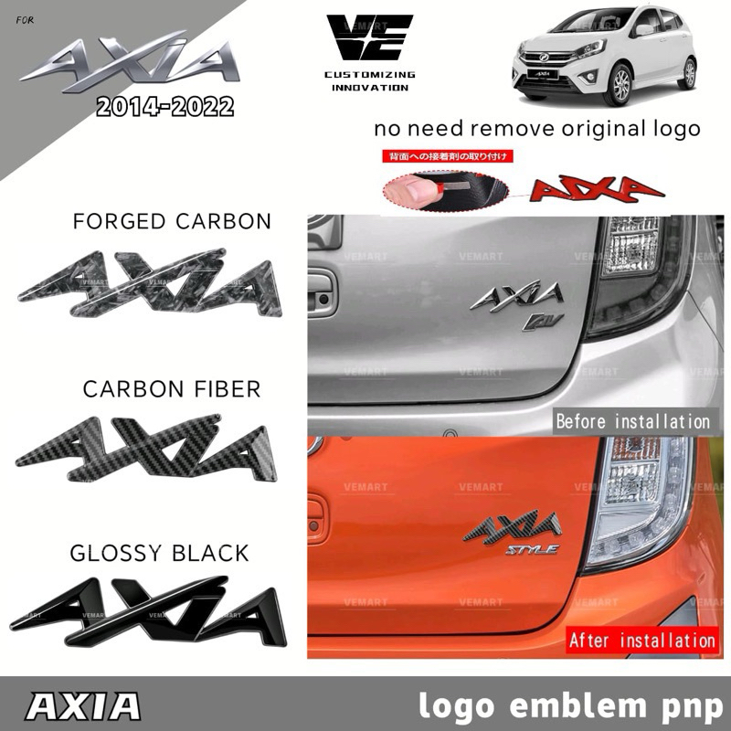 CarRefit perodua axia 2014-2022 car logo emblem pnp accessories ...