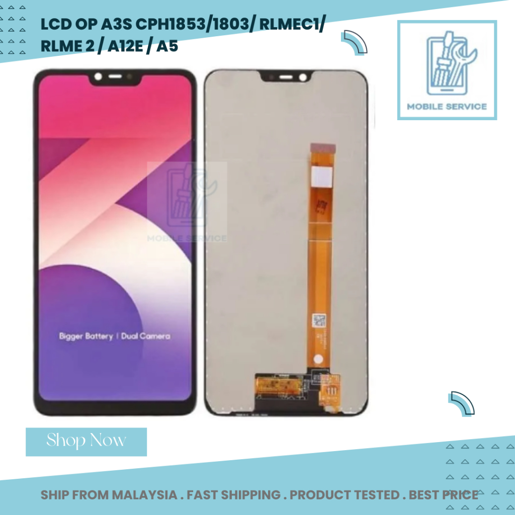 LCD OPPO A3S CPH1853/1803 A12E A5/ RLME 2 C1 Display + Touch Screen Digitizer Repair Sparepart ...