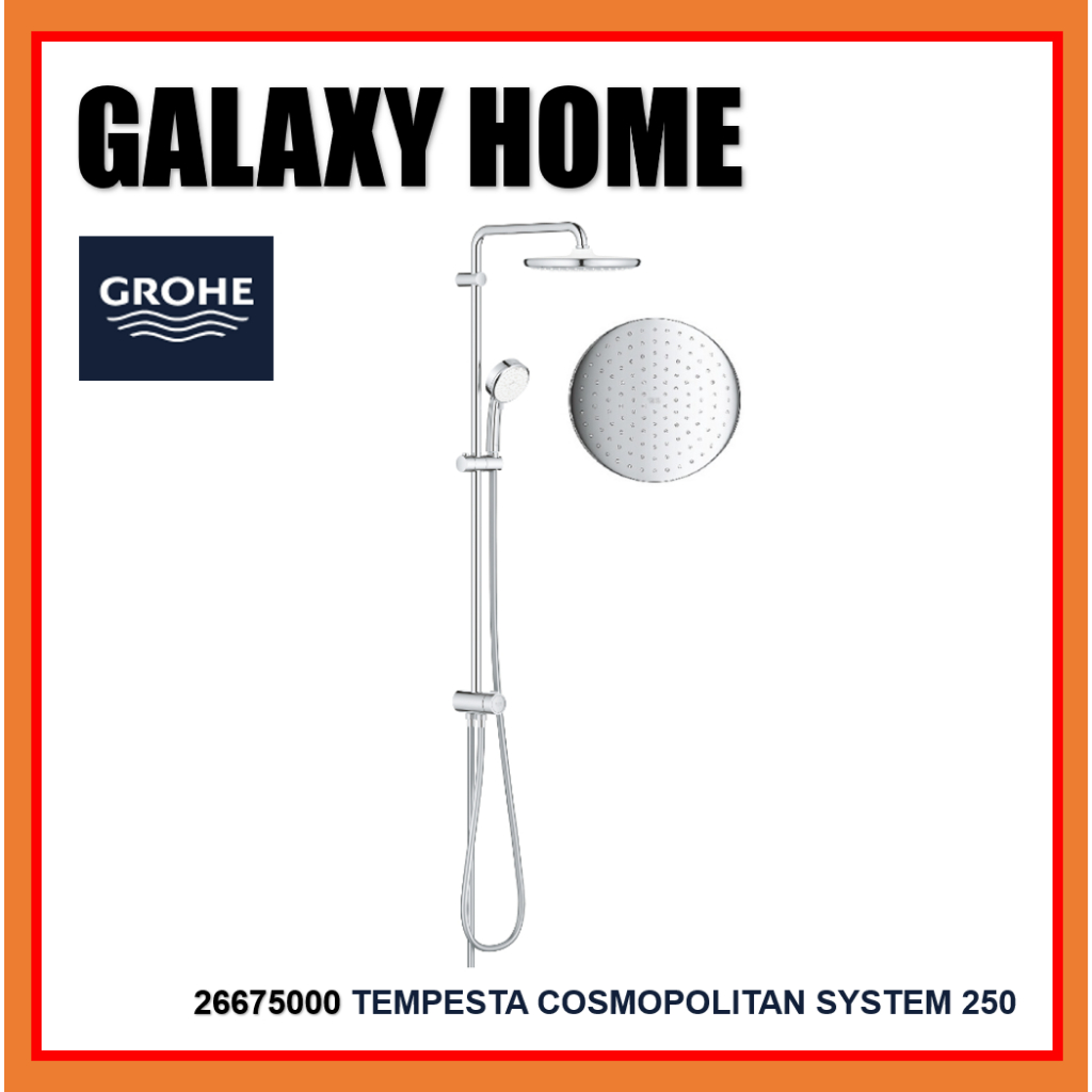 GROHE 26675000 TEMPESTA COSMOPOLITAN SYSTEM 250 FLEX SHOWER SYSTEM WITH ...
