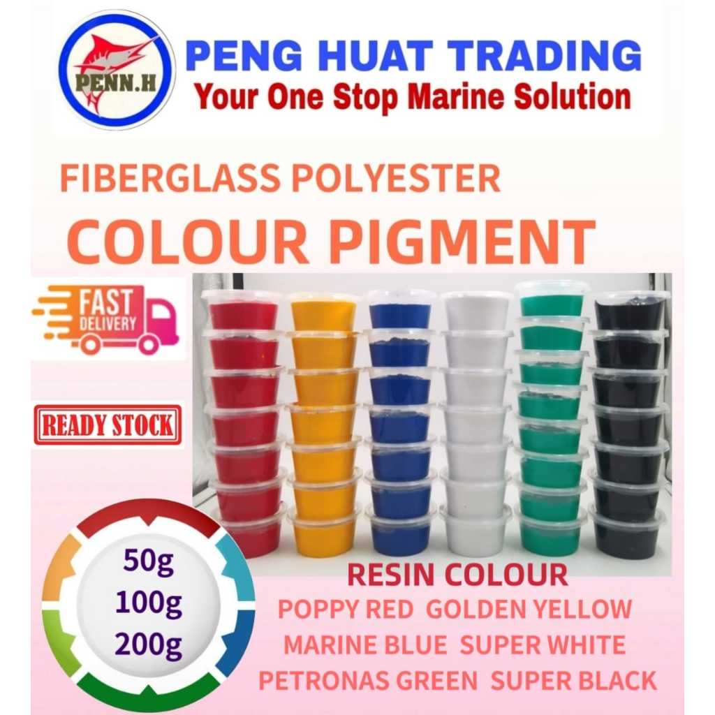 FIberglass Polyester Pigment Colour 50g / 100g / 200g for resin ...