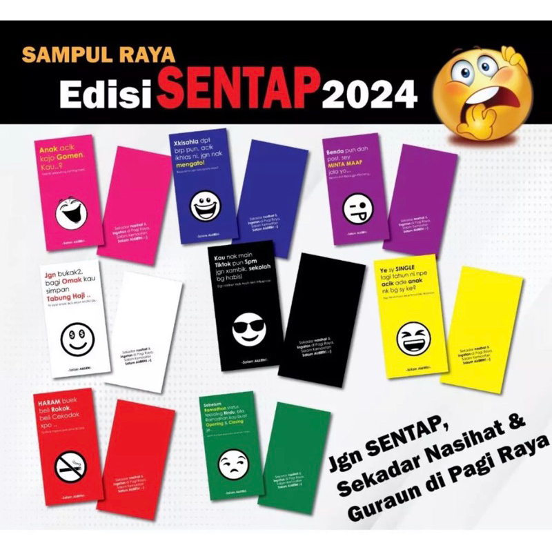 [LAST STOCK] Sampul Raya Viral Ayat Sentap 10 pcs/packet | Shopee Malaysia