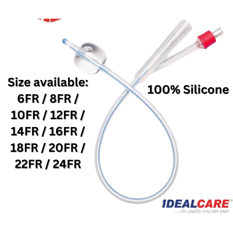 Idealcare All Silicone Catheter Size 18Fr exp 7/2025 Urinary | Shopee ...