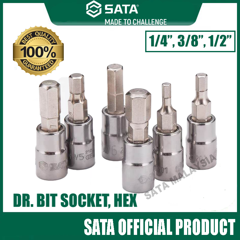 1/4" 3/8" 1/2" SATA Hex Bit Socket Allen Key Socket Impact Hex Bit ...