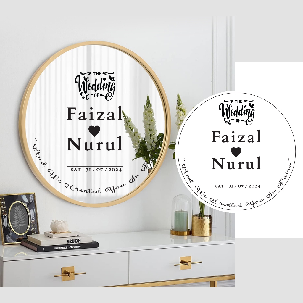 CUSTOM STIKER CERMIN PANJANG KAHWIN TUNANG STIKER CERMIN MIRROR SIGNAGE ...