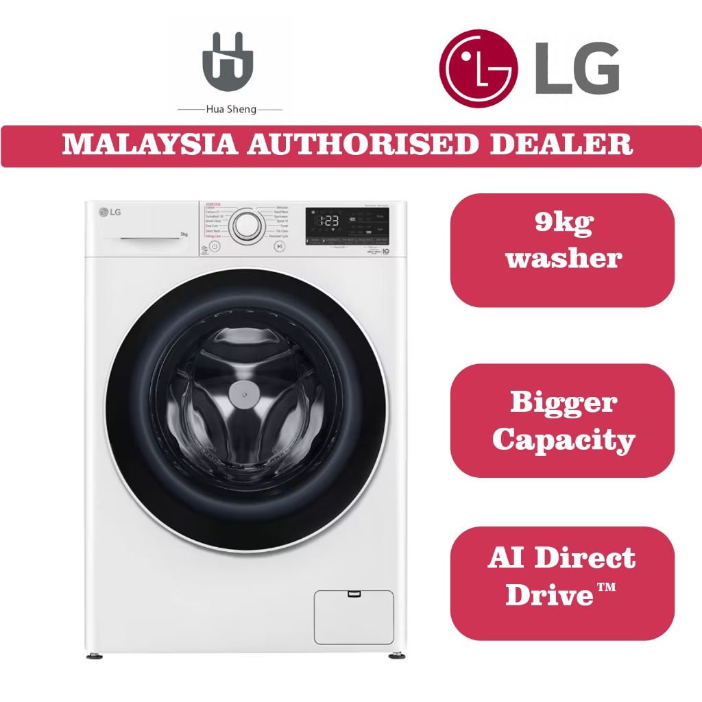LG 9kg Front Load Washer with AI Direct Drive™ and Steam™ LG-FV1209S5WA ...