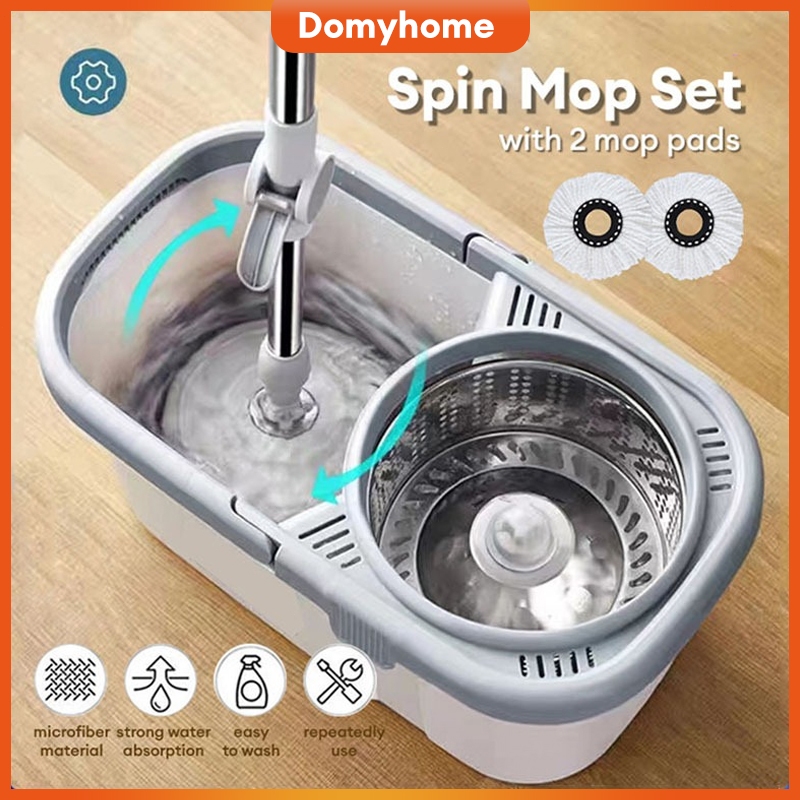 spin mop set 360°rotation dirty & clean water separation square spin ...