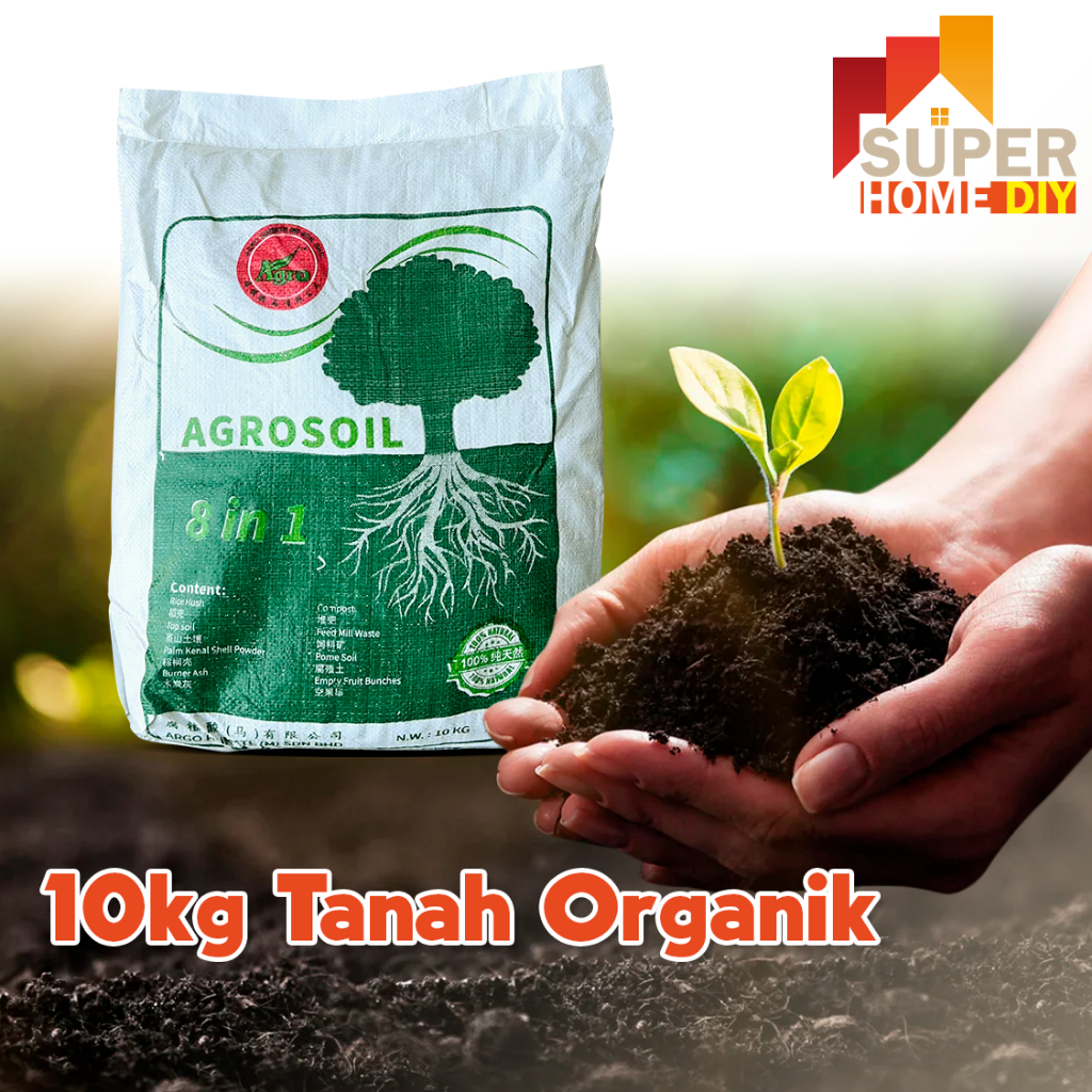 100% Natural Organic 8 IN 1 Black Soil 10KG/Tanah Baja Organik/Tanah ...