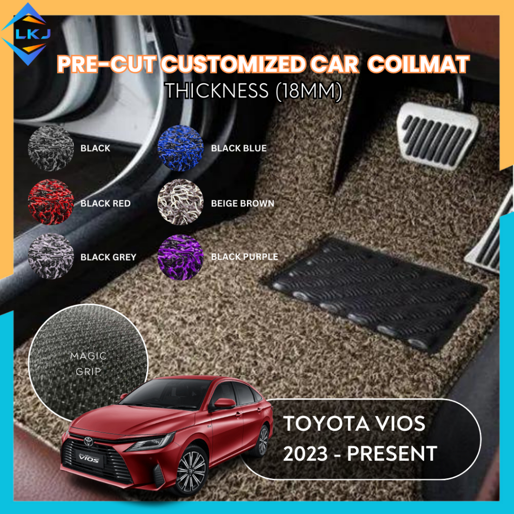 Toyota Vios 2023 - Present (D92A AC100) OEM PRECUT PVC CARPET Coilmat ...