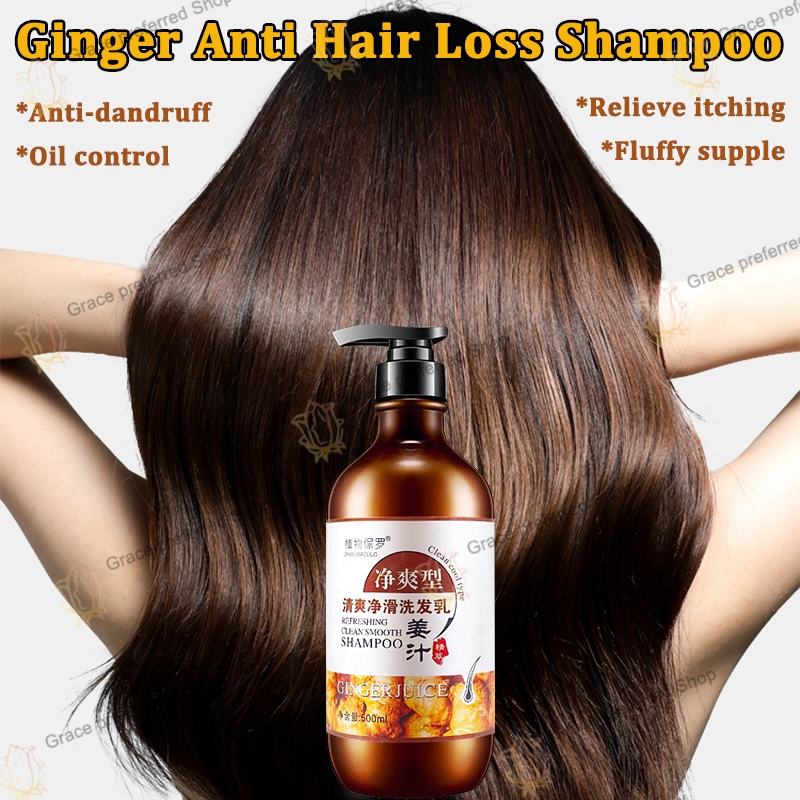Ginger Anti-hair Loss Shampoo Syampu anti rambut gugur 500ml Scalp Oil ...