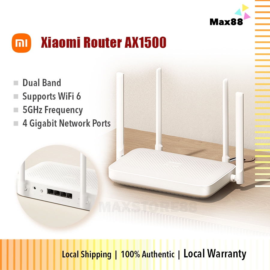 Xiaomi Router AX1500 5GHz WiFi 6 Ethernet Port Support IPTV Mesh ...