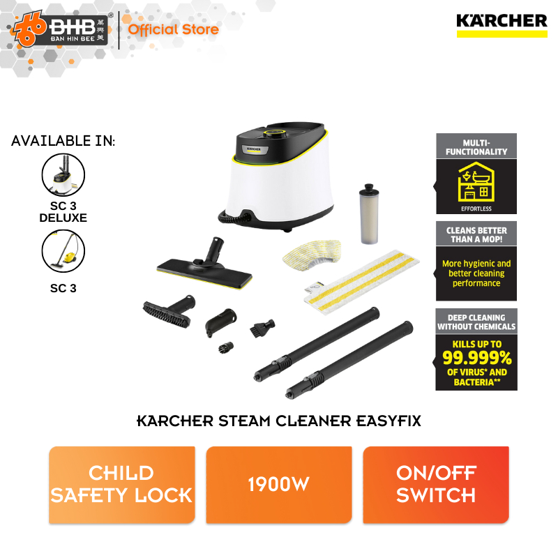 Karcher SC 3 EasyFix Steam Cleaner 1.513-110.0 1900W 3.5BAR SC3 EasyFix ...
