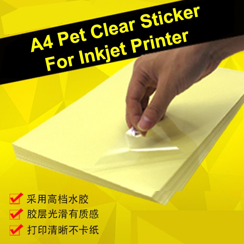 A4 Pet Clear Transparent Sticker Label Sheets for All Inkjet printer ...
