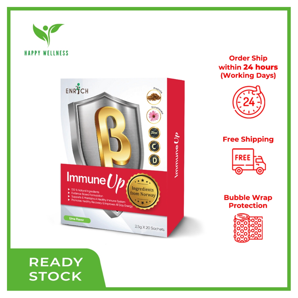 Enrich Immune Up Lime Flavor 2.5g x 20s For Immune System (Exp: 3/2026 ...
