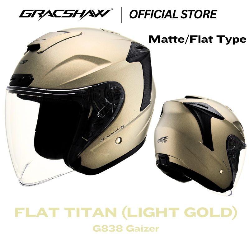 Gracshaw Gaizer G838 Open Face Helmet Plain Series JF4 Single Visor ...