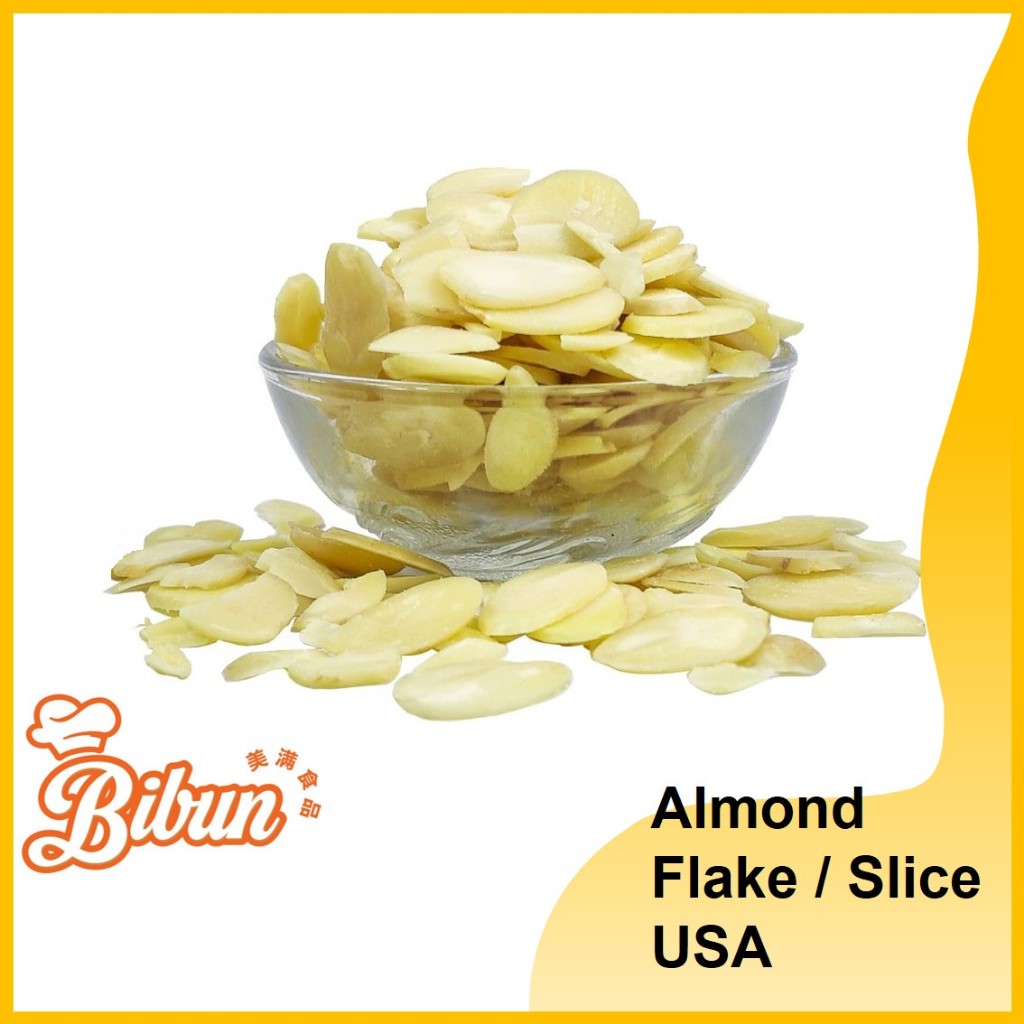 BIBUN 1KG Raw Almond Slice / Almond Flake Blanched / Keping Badam ...