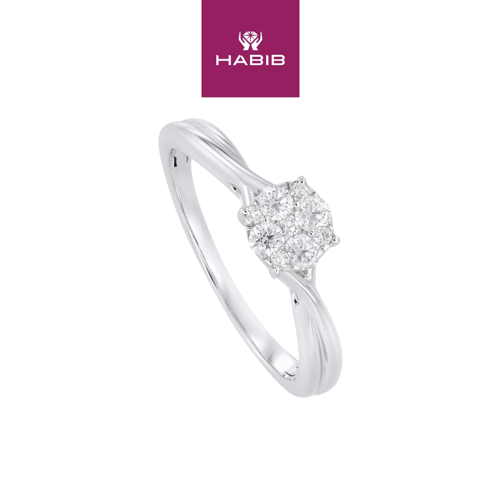 HABIB Twist Band Round Diamond Ring In 375/9K White Gold 263250122 ...