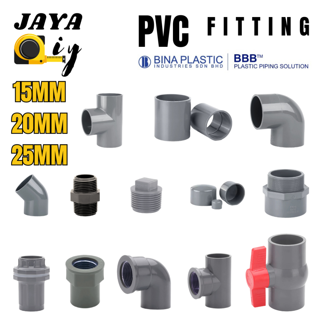 PVC Fitting Paip PVC Pipe Connector Socket Elbow Tee Valve Socket Plug End Cap PT Socket PT ...