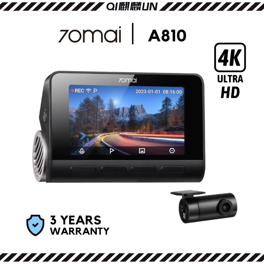 70MAI A810 4K Car Recorder | Dashcam | Car Camera | Dash Cam Dual Vision with GPS ADAS Sony ...