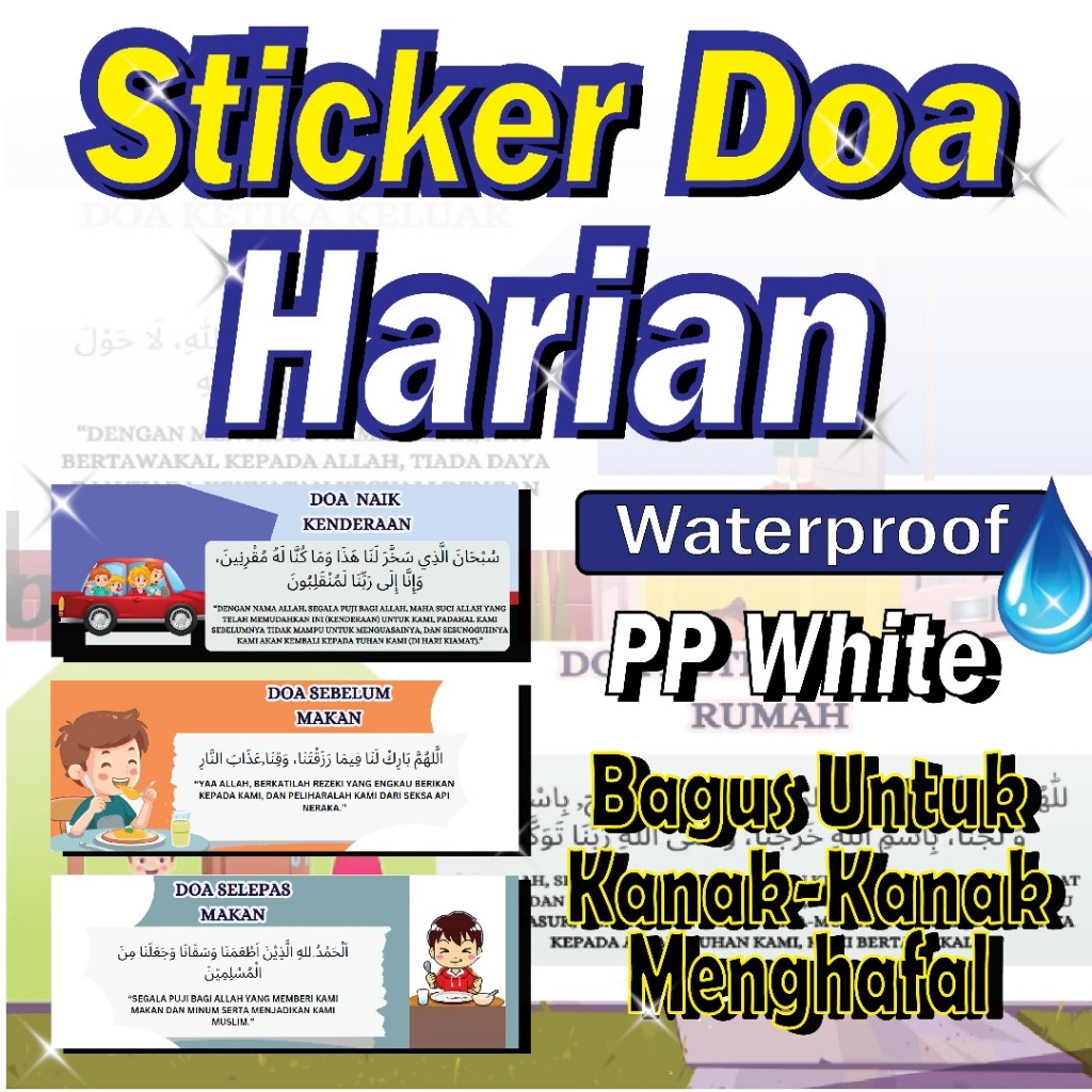 14PCS STICKER DOA HARIAN | STICKER DOA BERSERTA TERJEMAHANNYA | STICKER ...