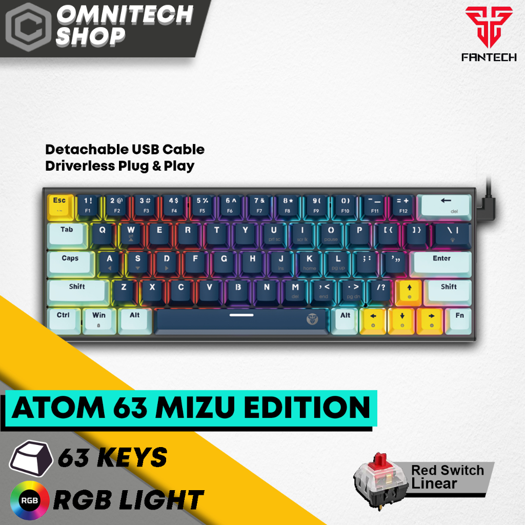 Omnitech Shop⌨ Fantech ATOM 63 MIZU EDITION Wired Mechanical Keyboard ...